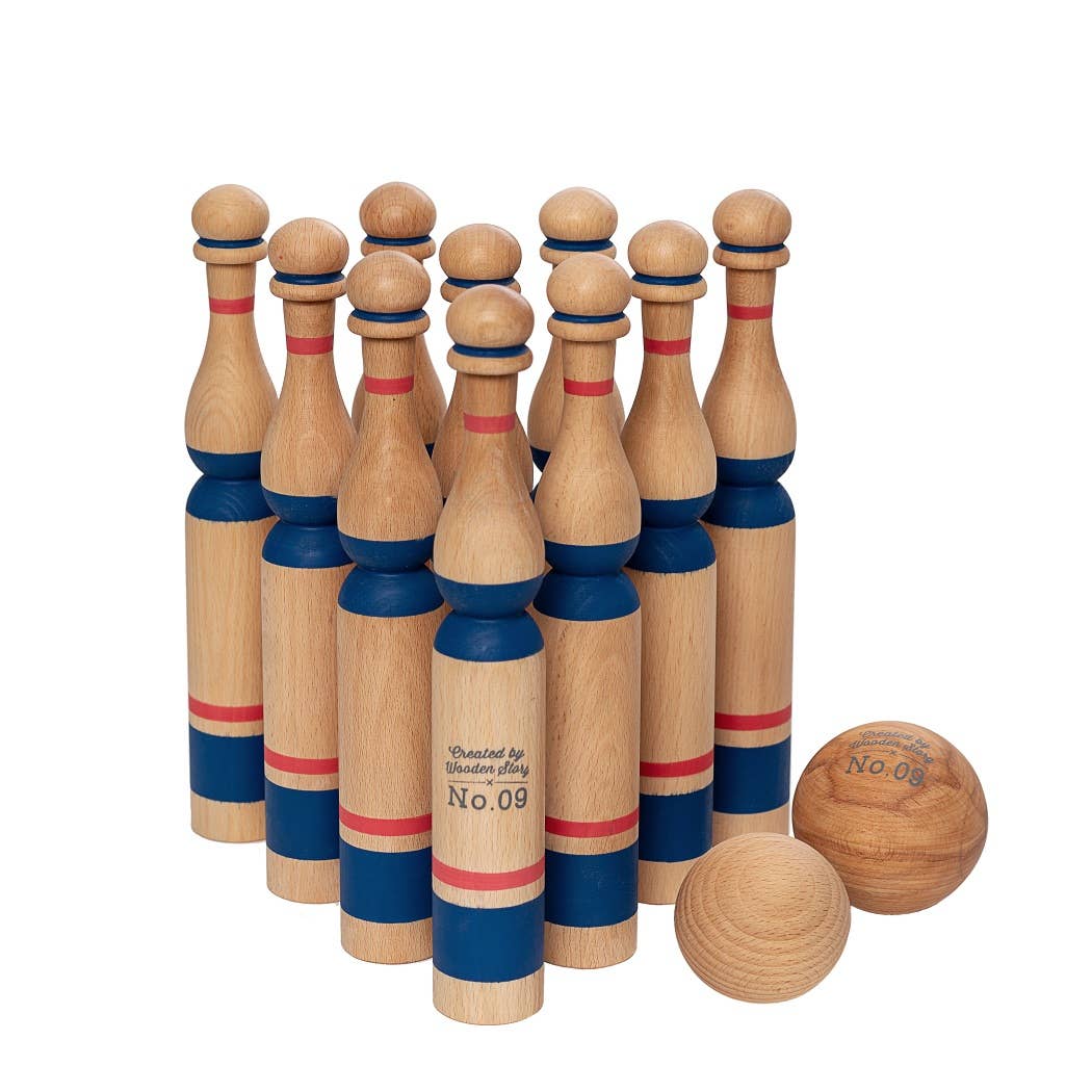 Blue Bowling set – woodenstory.com