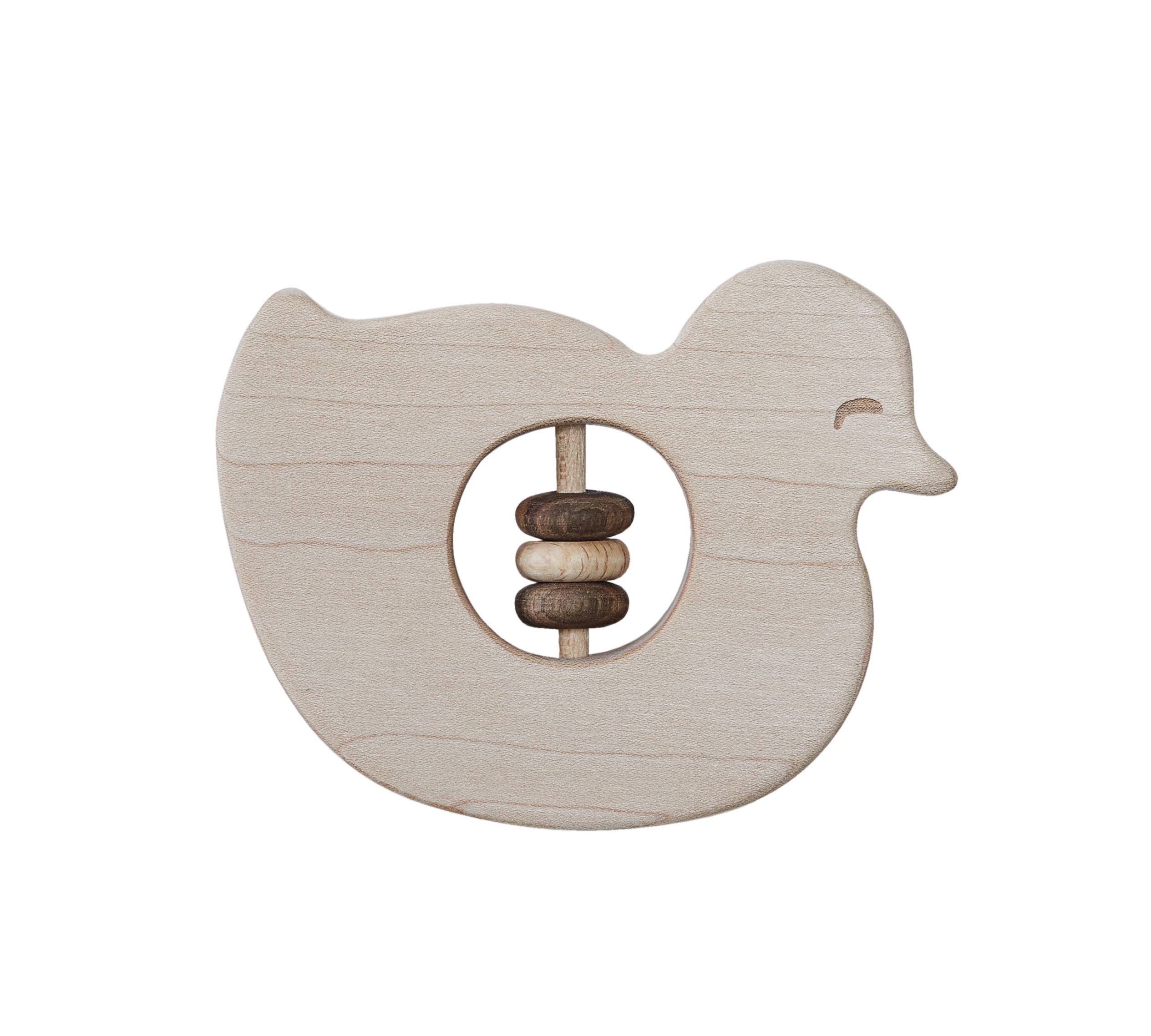 rattle-teether - baby duck – woodenstory.com