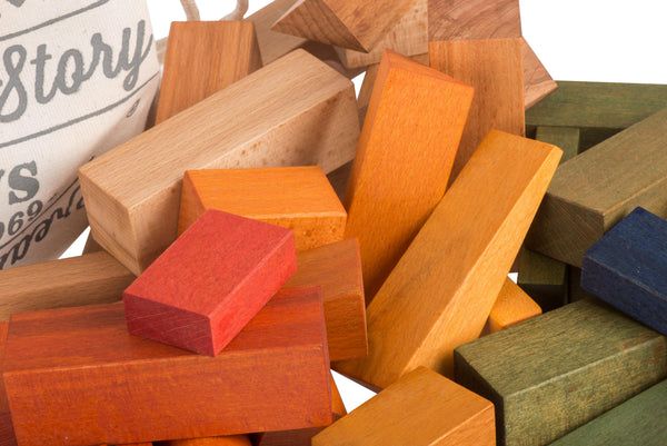 Rainbow blocks in sack XL - 30 pcs – woodenstory.com