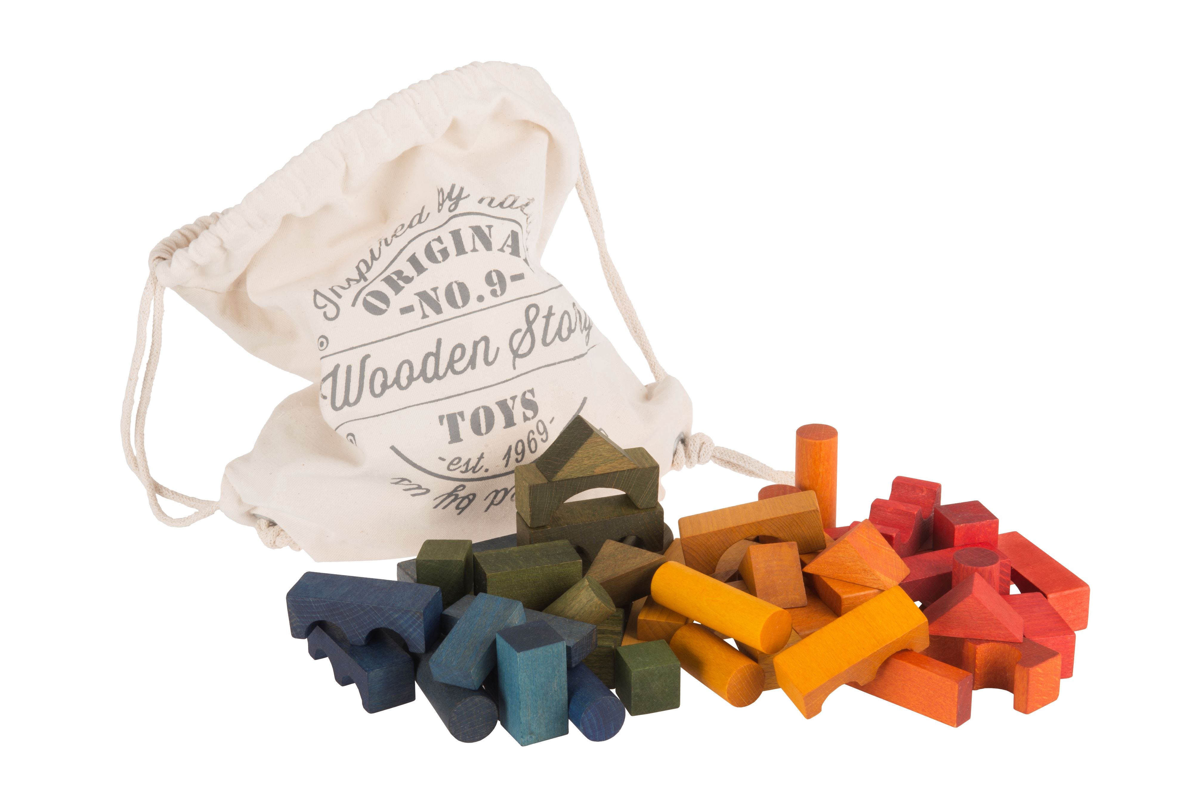 Rainbow blocks in sack - 100 pcs – woodenstory.com