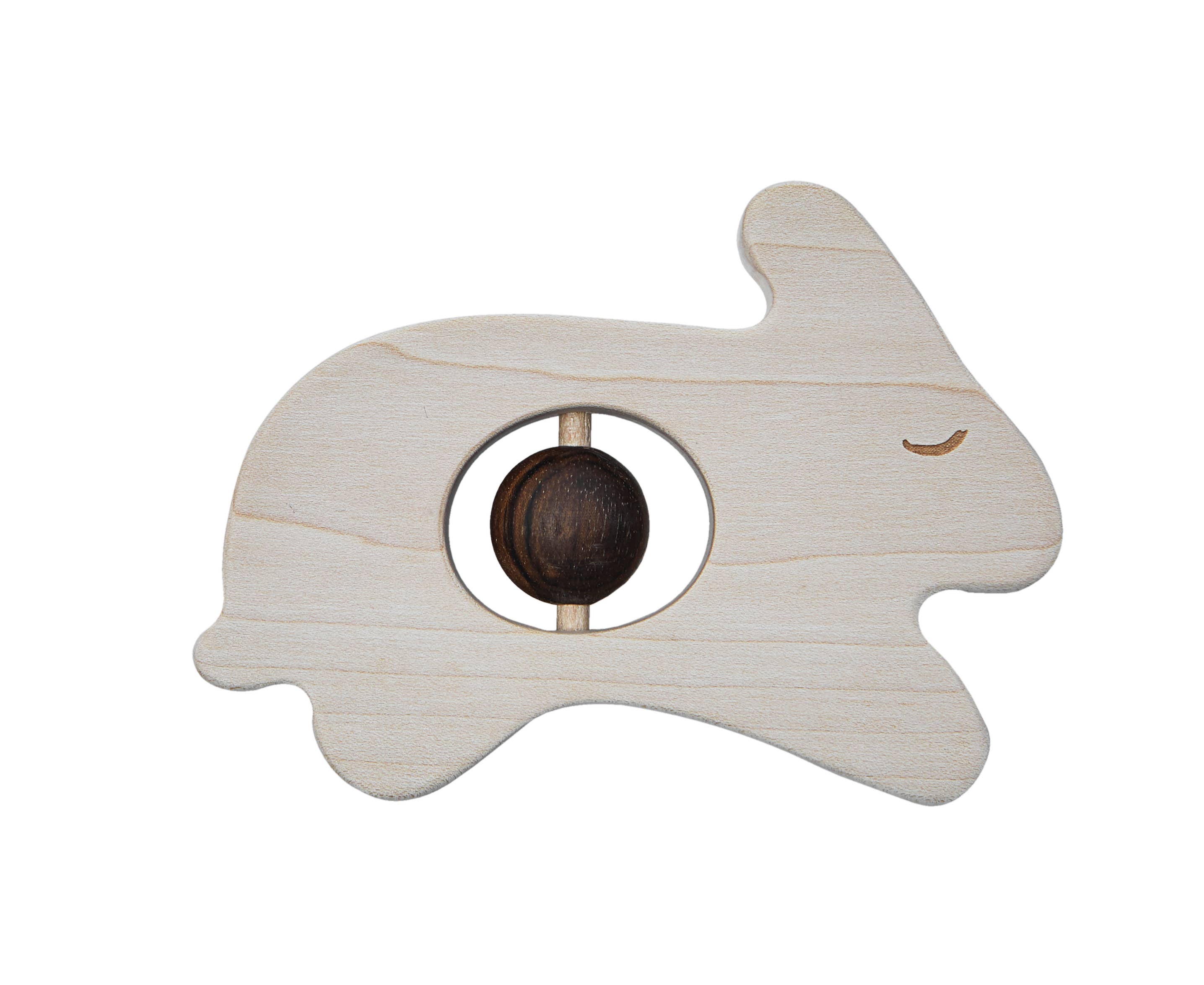 rattle-teether - baby rabbit – woodenstory.com