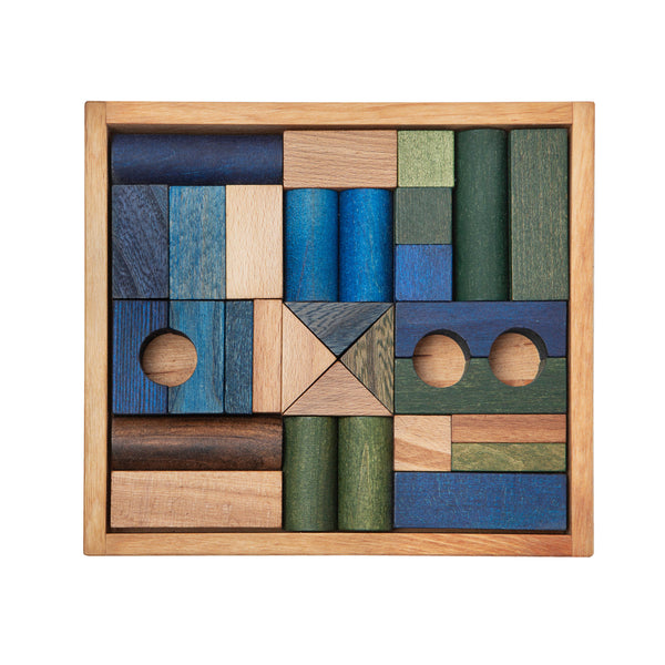 Wooden Blocks in tray 30 pcs, Cold – woodenstory.com